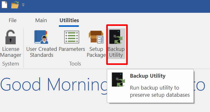How do I complete a Backup of my CABINET VISION Database?
